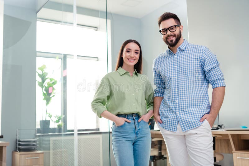 Photo of Two People Business Partners Feel Confidence Successful in Modern Workspace Stock Photo ...