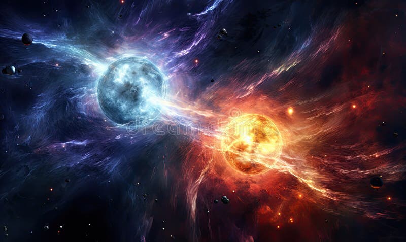 Photo of Two Planets in the Sk Stock Illustration - Illustration of ...