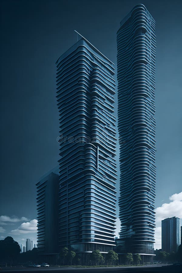 Ai Generated Two Skyscrapers Standing Side by Side in the City Stock ...