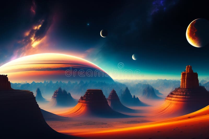 Photo Ultra Hd Outer Space Generative Art Future 8k Stock Illustration ...