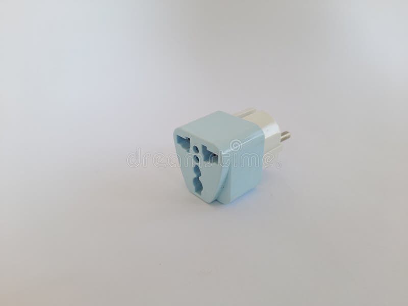 Photo of Universal Plug on White Background Stock Photo - Image of ...