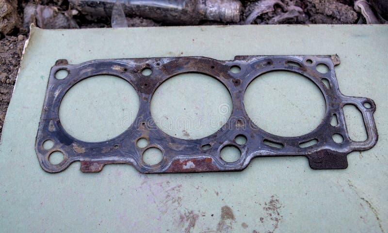 Photo of Used Engine Gasket Stock Photo - Image of white, pressure ...