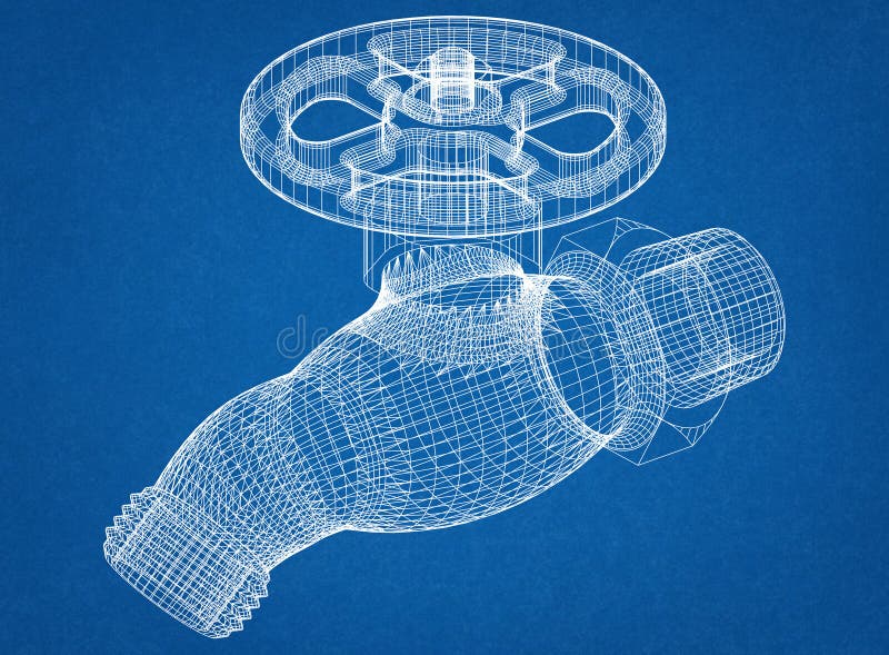 Valve Architect blueprint stock photo. Image of blueprint - 127805032