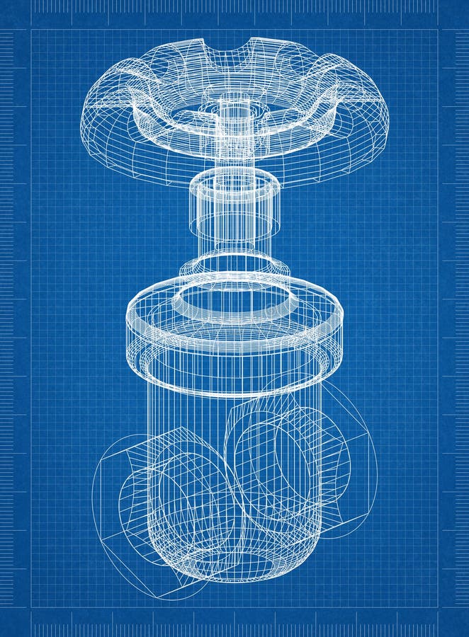 Valve Architect blueprint stock image. Image of drawing - 127807005