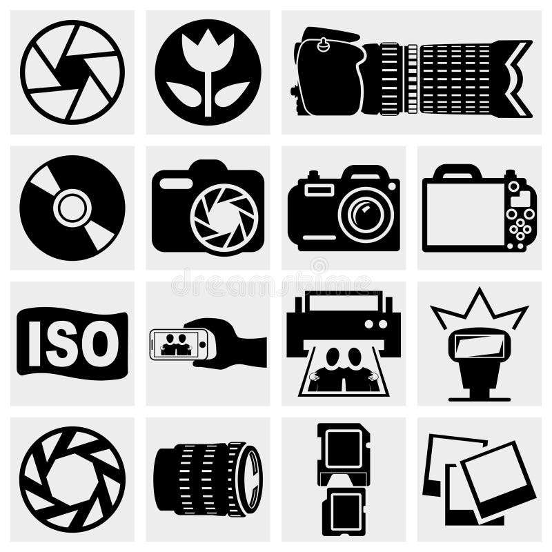 Photo vector icons set. stock vector. Illustration of icon - 31417474