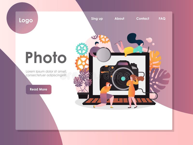 Photo Vector Website Landing Page Design Template Stock Vector ...