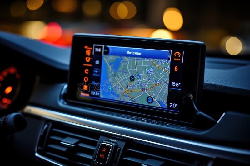 A Photo of a Vehicle Tracking System Working in a Car. Generative AI ...