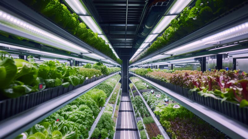 Vertical Farming with LED Lights Stock Photo - Image of agritech ...