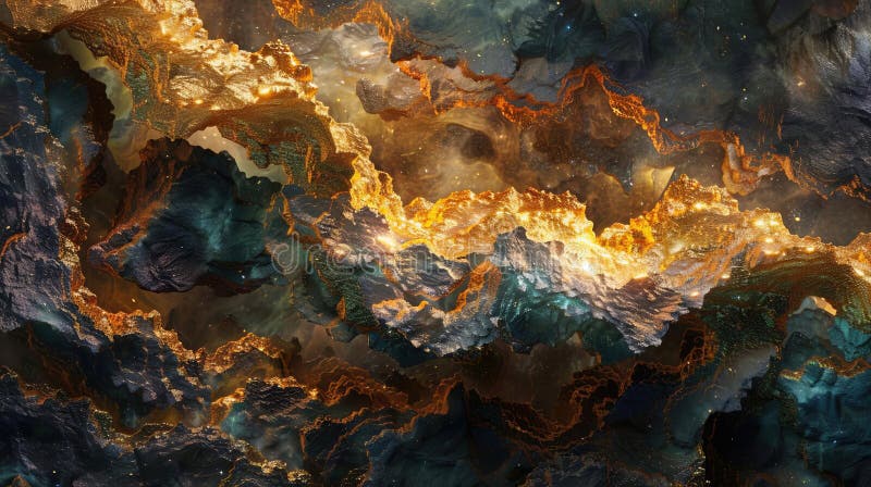 Photo of a Vibrant and Dynamic Gold Mining Process Stock Illustration ...