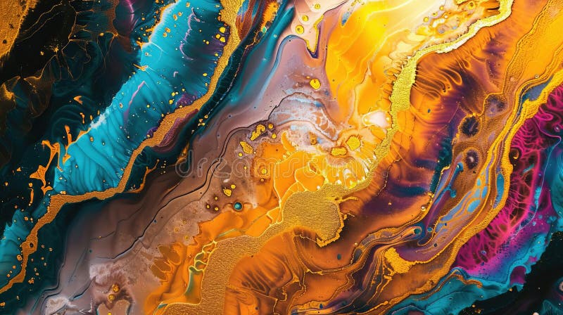 Photo of a Vibrant and Dynamic Gold Mining Process Stock Illustration ...