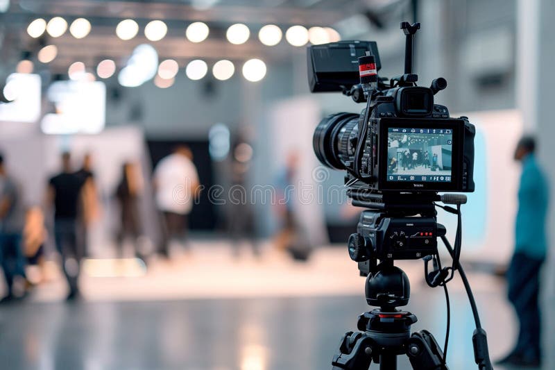 Photo Video Camera on the Background of the Studio. Selective Focus ...