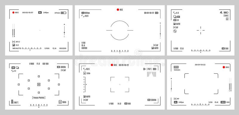 Photo or Video Camera Viewfinder Screen Stock Vector - Illustration of ...