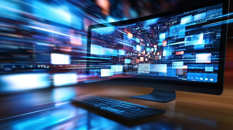 Photo and Video Editing Process on a Computer Monitor with Modern ...