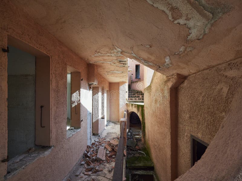A View of an Abandoned Hotel Stock Image - Image of unclean, ruin ...