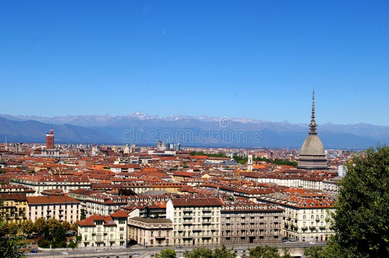 Turin (Torino), Landscape with Mole Antonelliana Stock Image - Image of ...