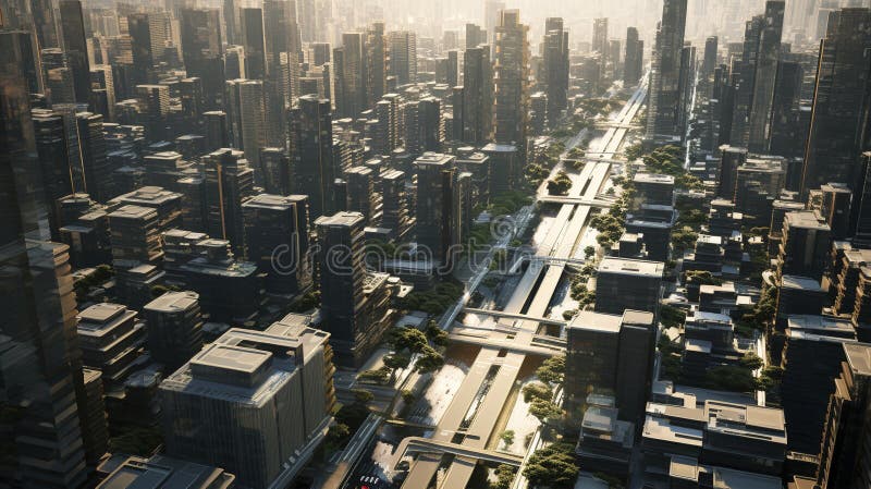 A Photo of Virtual Architecture and Urban Planning Stock Illustration ...