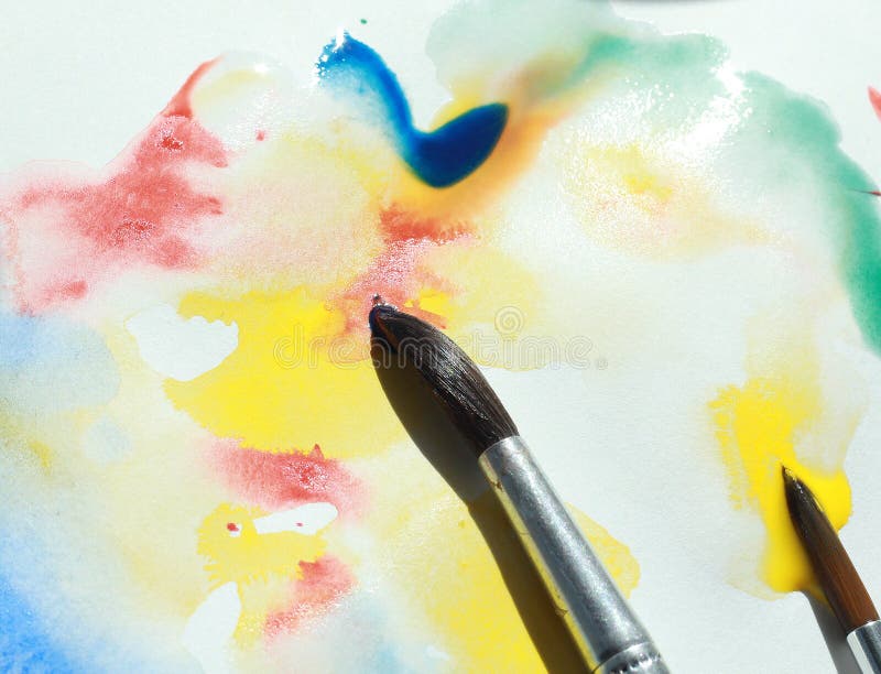 Photo of Water Color Art Process in Creative Studio Stock Photo - Image ...