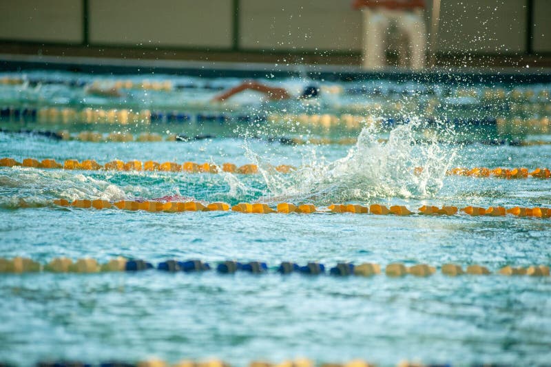 Photo of Water Splash in Swimming Pool Stock Image - Image of lines ...