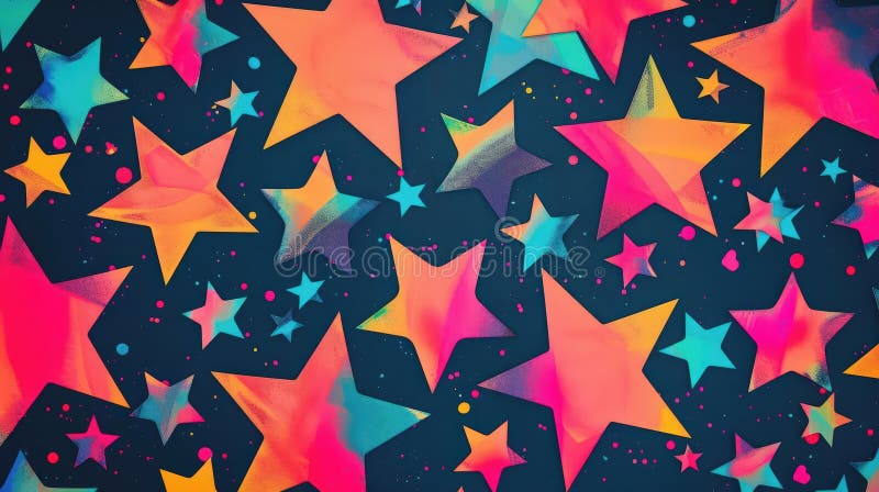 Photo of Whimsical Star Pattern Texture with Bright Playful Shapes ...