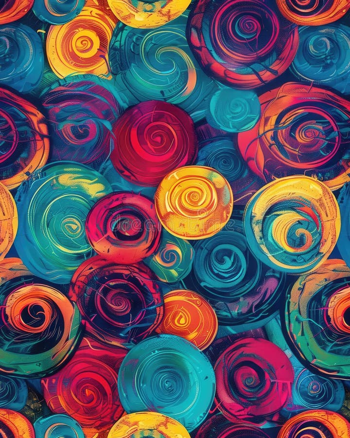 Photo of Whimsical Swirl Pattern Texture with Bright Playful Colors ...