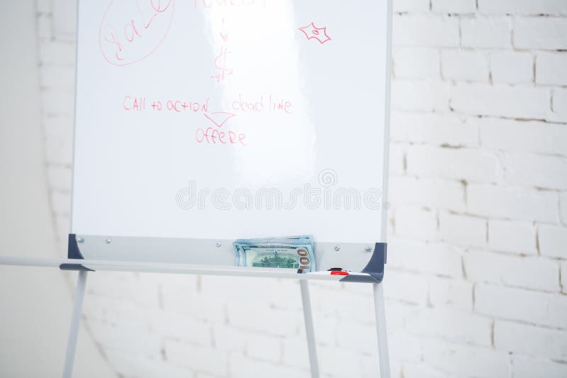 Photo of a White Board for Writing Plans with a Marker Stock Image ...