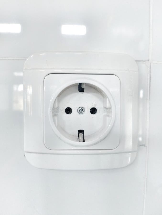 White electric plug stock image. Image of machine, room - 337301321