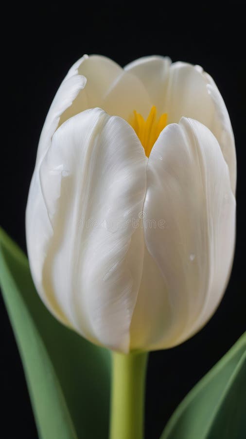 Photo of White Tulip, Top View of Beautiful White Tulip. Generative AI ...