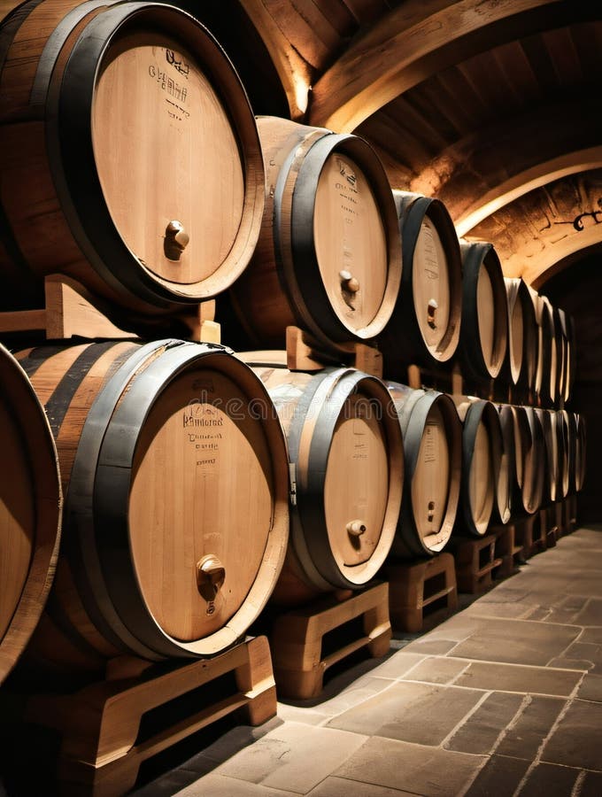 Photo of Wine Barrels in Wine Vaults, Wine or Whiskey Barrels ...