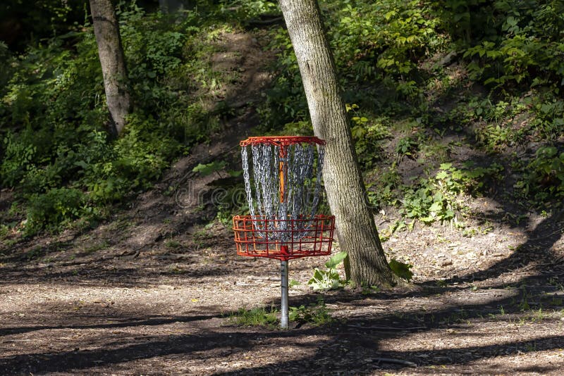 Disk Golf Basket in the Park Stock Image - Image of fall, game: 259302545