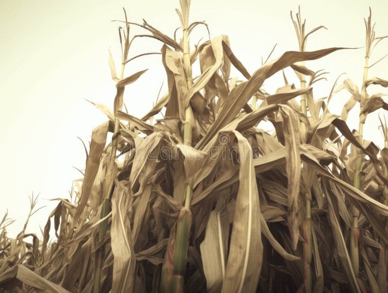 A Photo of a Withering Crop Field Affected by Drought. Stock Photo ...
