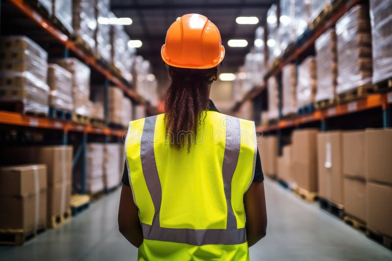 Photo of Women in Large Warehouse Taking Inventory with Tablet, AI Generative Stock Illustration ...