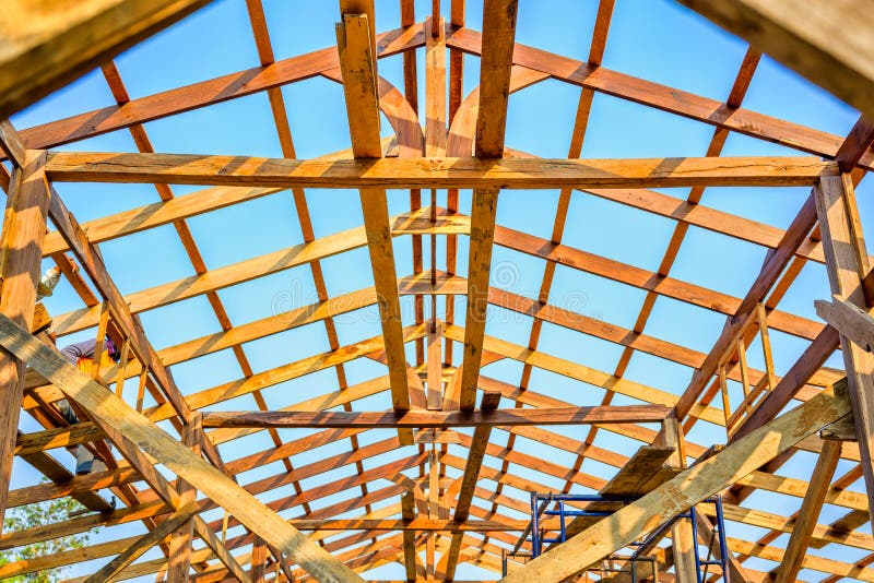 Photo of the Wooden House Roof and Wooden Roof Structure on the ...