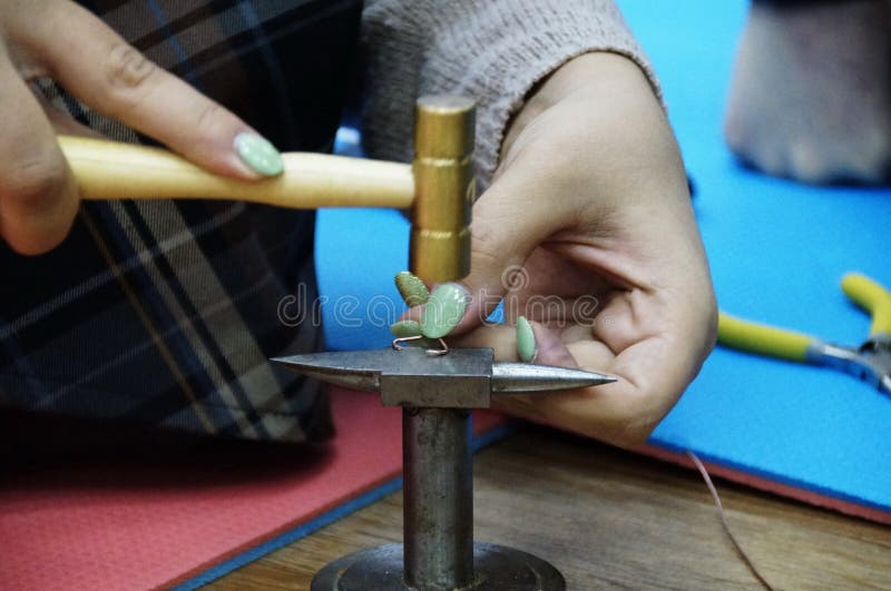 Hand Made Work with Wire in Wire Stock Photo - Image of jewelry, metal ...