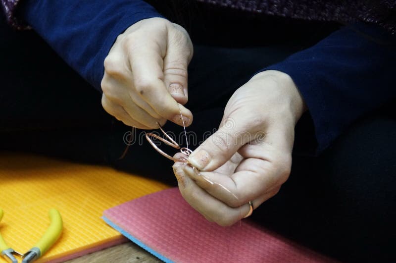 Hand Made Work with Wire in Wire Stock Photo - Image of elegance, hobby ...