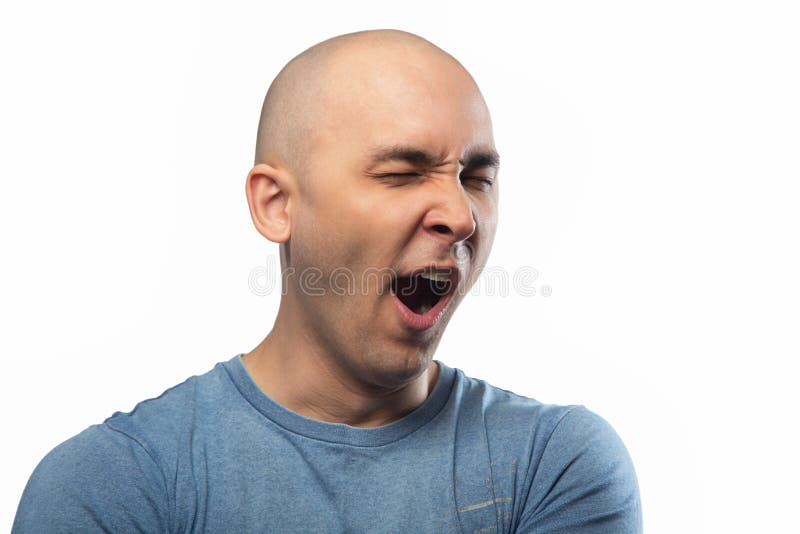 Photo of Yawning Woman in White Coat and Towel on Head Stock Photo ...