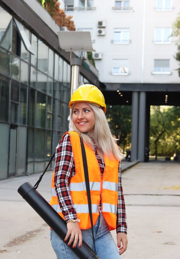 Photo2. a Young Lady. a Civil Engineer. Stock Image - Image of photo2 ...