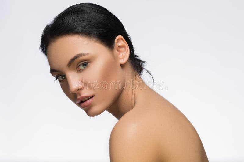 Fringe Fashion Model Girl With Trendy Hairstyle Haircut Stylish