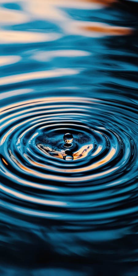 Photobanner, a Drop of Water Breaks the Water Surface with Concentric ...