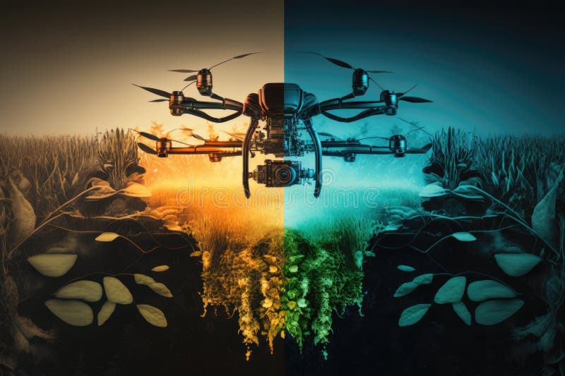 Photochemistry and Ecology of Nature with Agronomist Drone Stock ...