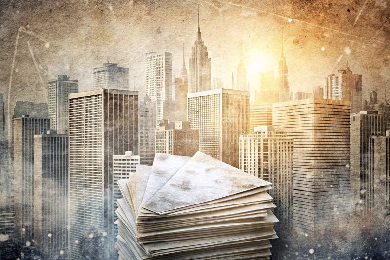 Photocopy Paper Texture Effect with Grunge Urban Background Stock ...