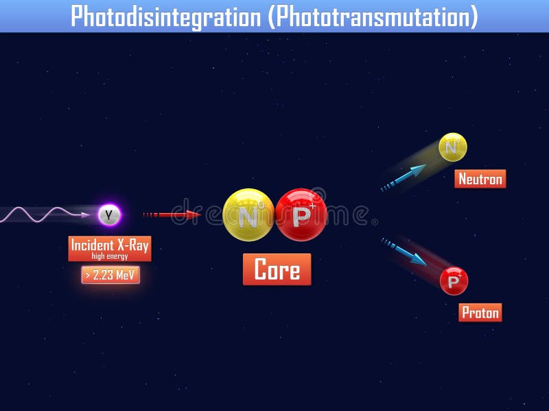Photodisintegration with Core of Deuterium Stock Illustration ...