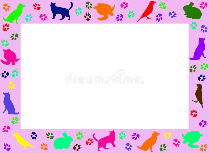 Photoframe from Silhouettes of Pets. Frame Design for Pets. Stock ...