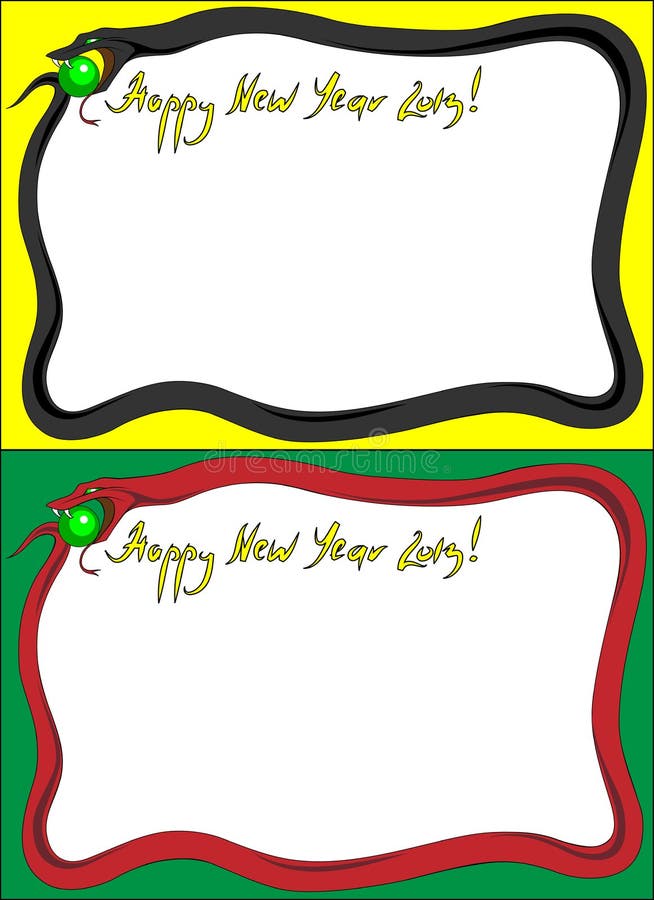 Photoframe snake year 2013 stock vector. Illustration of happy - 28233284