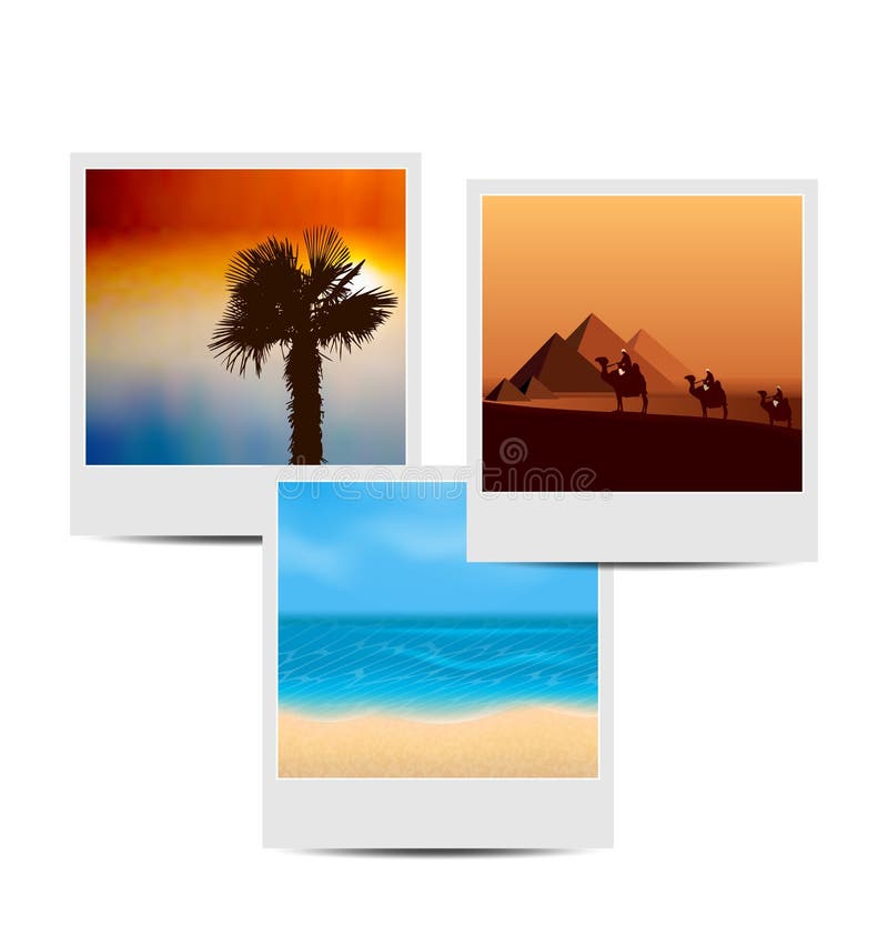 Photoframes Con El Fondo Del Verano Ilustración del Vector ...