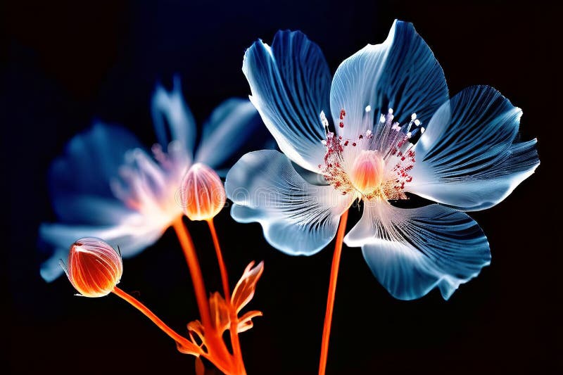 Photogram Flowers High Contrast Images of Flowers Showcasing the Stock ...