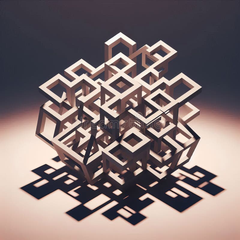 Photogram Geometric Structures D Geometric Shapes Cast in Shadow Stock ...