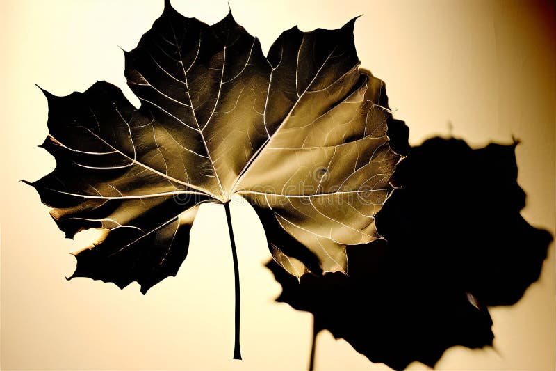 Photogram Leaf Shadow Creates a Negative Image of a Leafs Shadow Stock ...