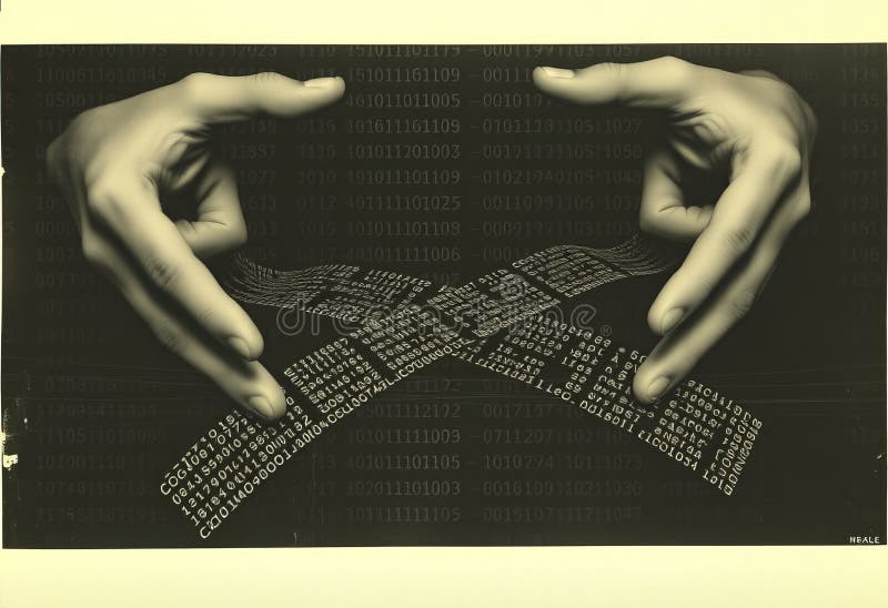 Photogram Matrix Code a Photogram of Hands Forming Hap Stock ...