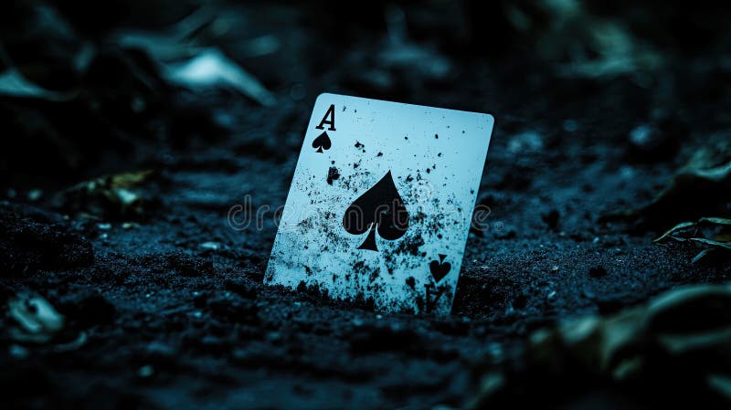 Photograph of Ace of Spade Playing Card Falling To the Ground in the ...