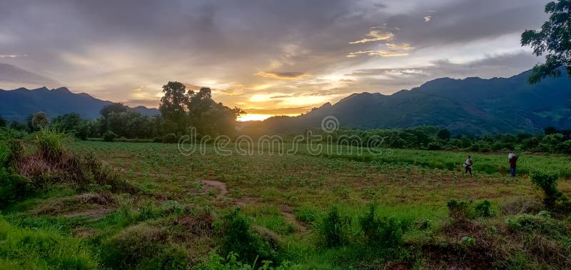 A Photograph of Beautiful Scenary in Rural Village Stock Photo - Image ...